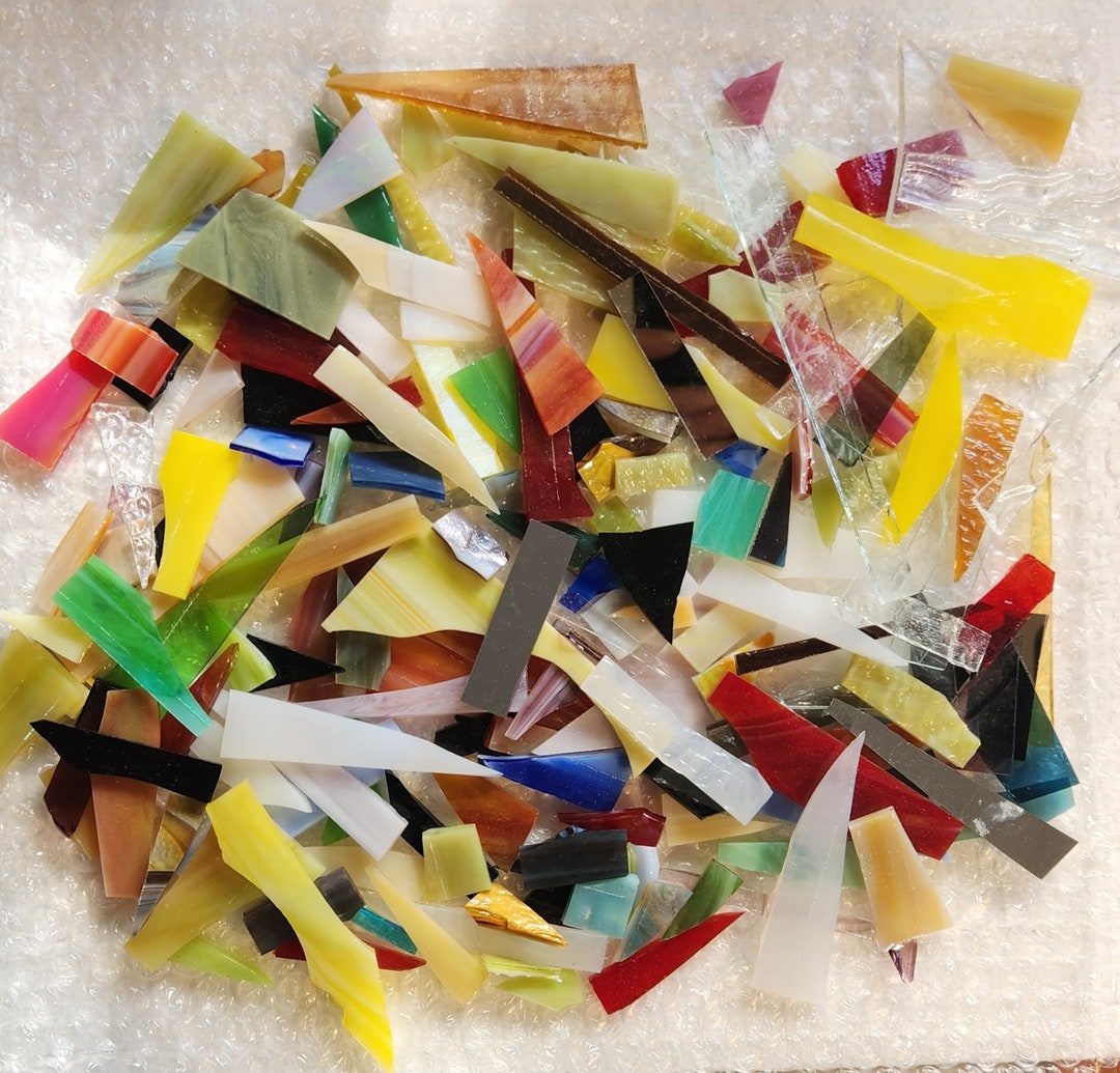 SMALL / VERY Small (b29-svs) 1-1/2 Pounds of Glass Scrap for Mosaics ...