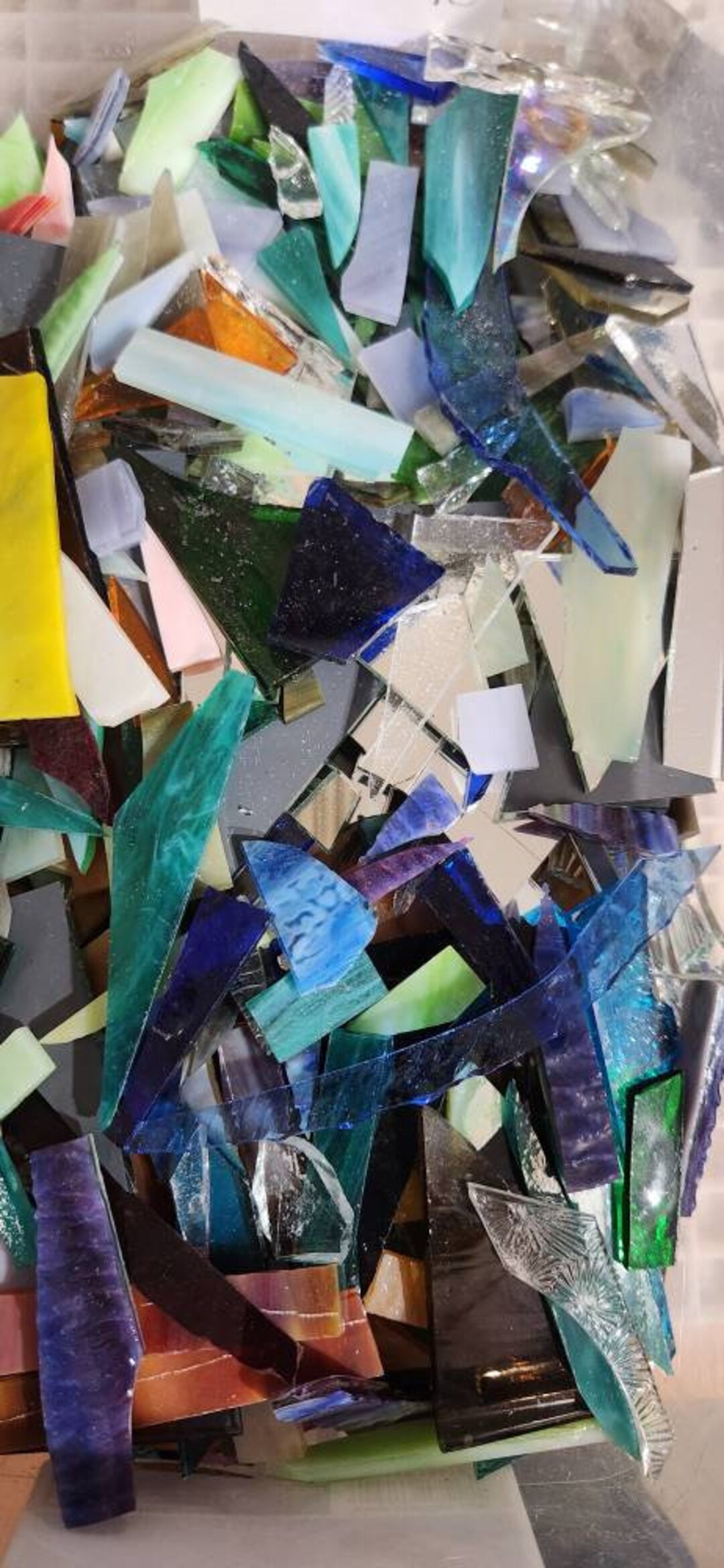 SMALL to VERY Small (nis) TEN Pounds Glass Scrap From Stained Glass ...
