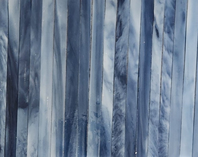 COLONIAL Blue (b5-cb) Strips of Glass ONE Pound for Stained Glass ...