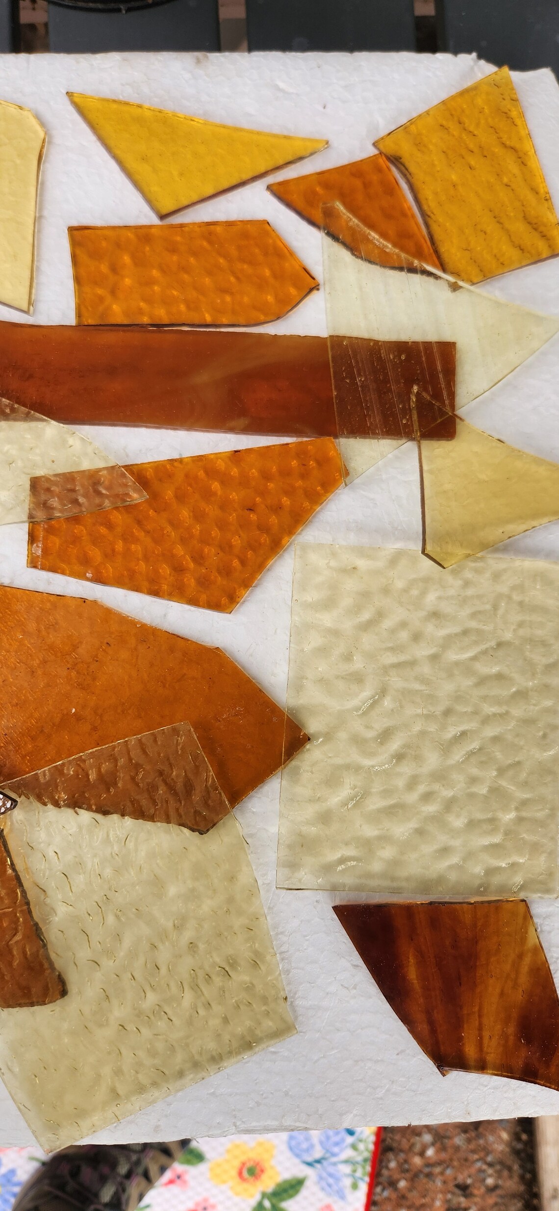 AMBER Translucent/cathedral Mixed Glass (b31-amm) 1-1/2 Pounds for ...