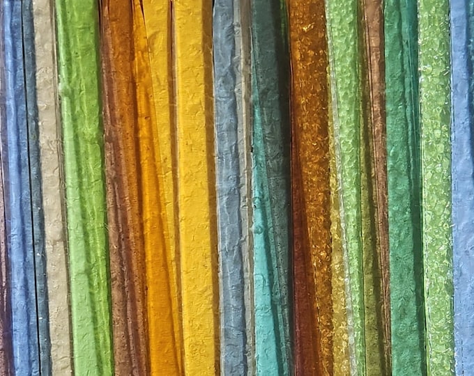 Mixed TRANSLUCENT (b12-mt) ONE Pound Glass Strips for Stained Glass ...