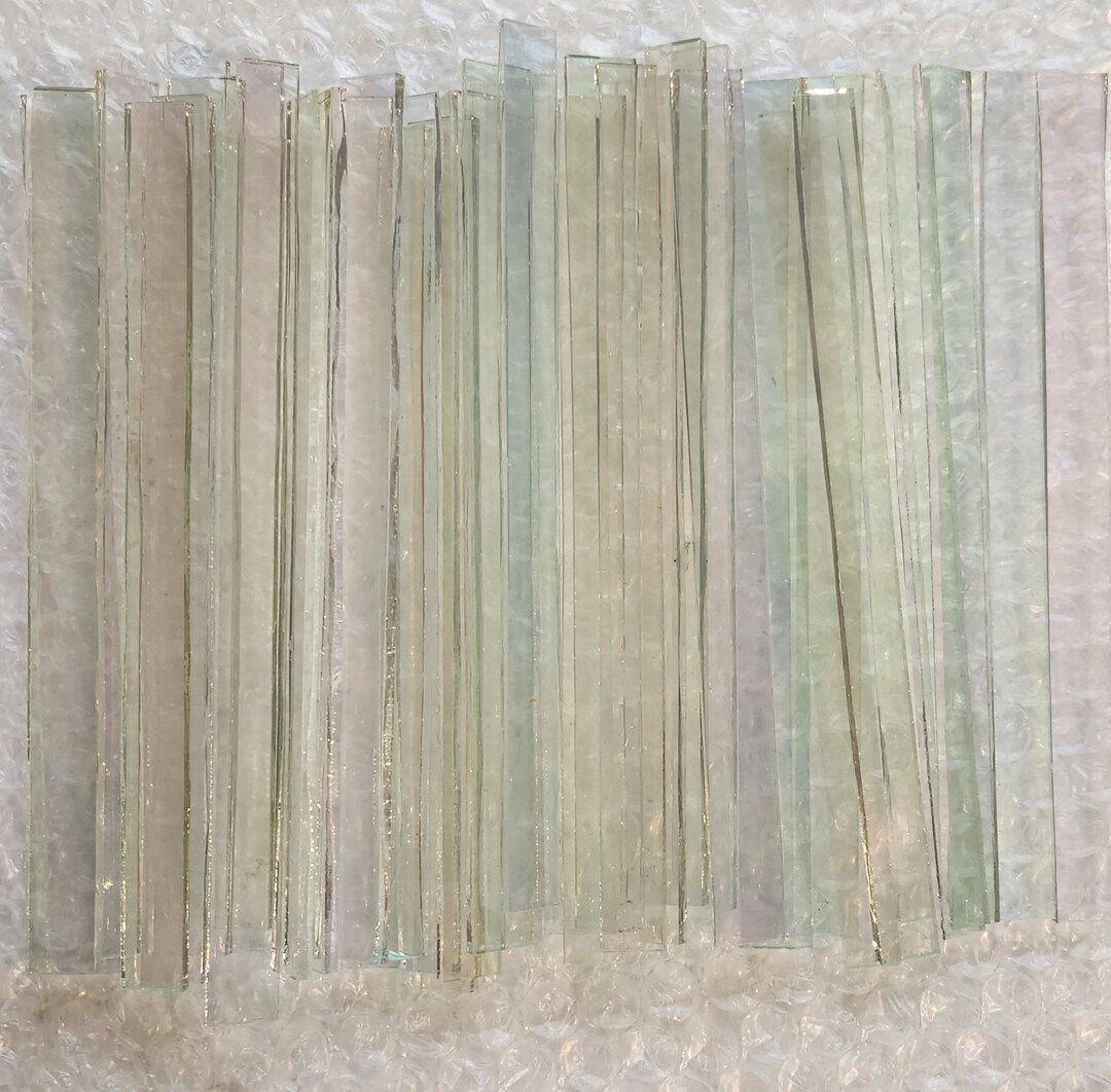 CLEAR Iridized WATERGLASS (b1-ciw) ONE Pound Strips of Glass From ...