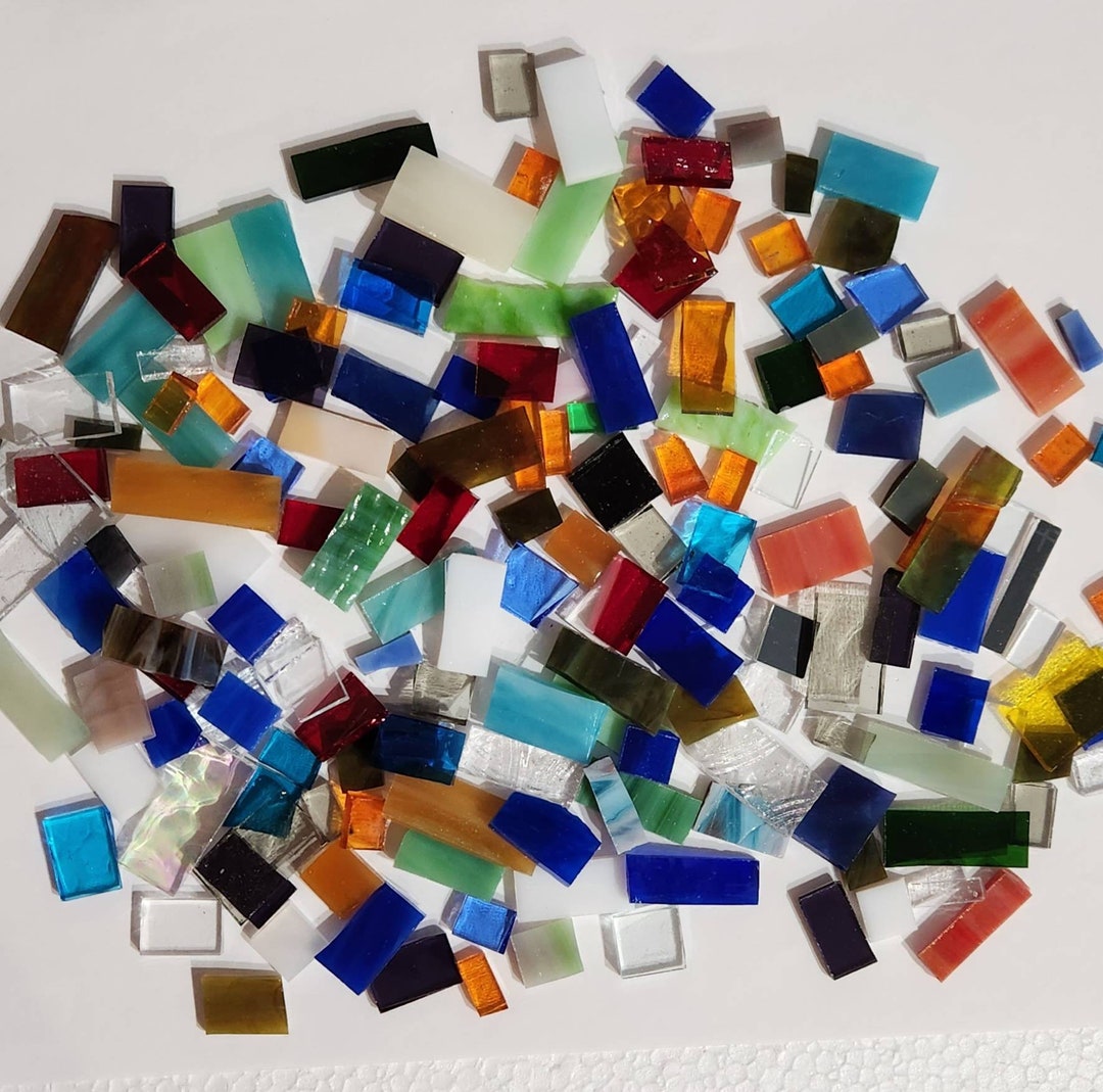 MIXED BORDER HALF Pound Hand Cut Glass Tile for Mosaic or Craft ...
