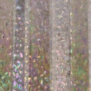 CLEAR IRIDIZED Dew Drop (b1-cid) Glass ONE Pound Strips for Stained ...
