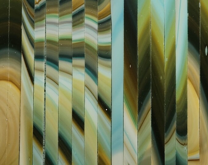 SUMMER FOREST (b7-sfo) ONE Pound Glass Strips for Mosaics / Stained ...