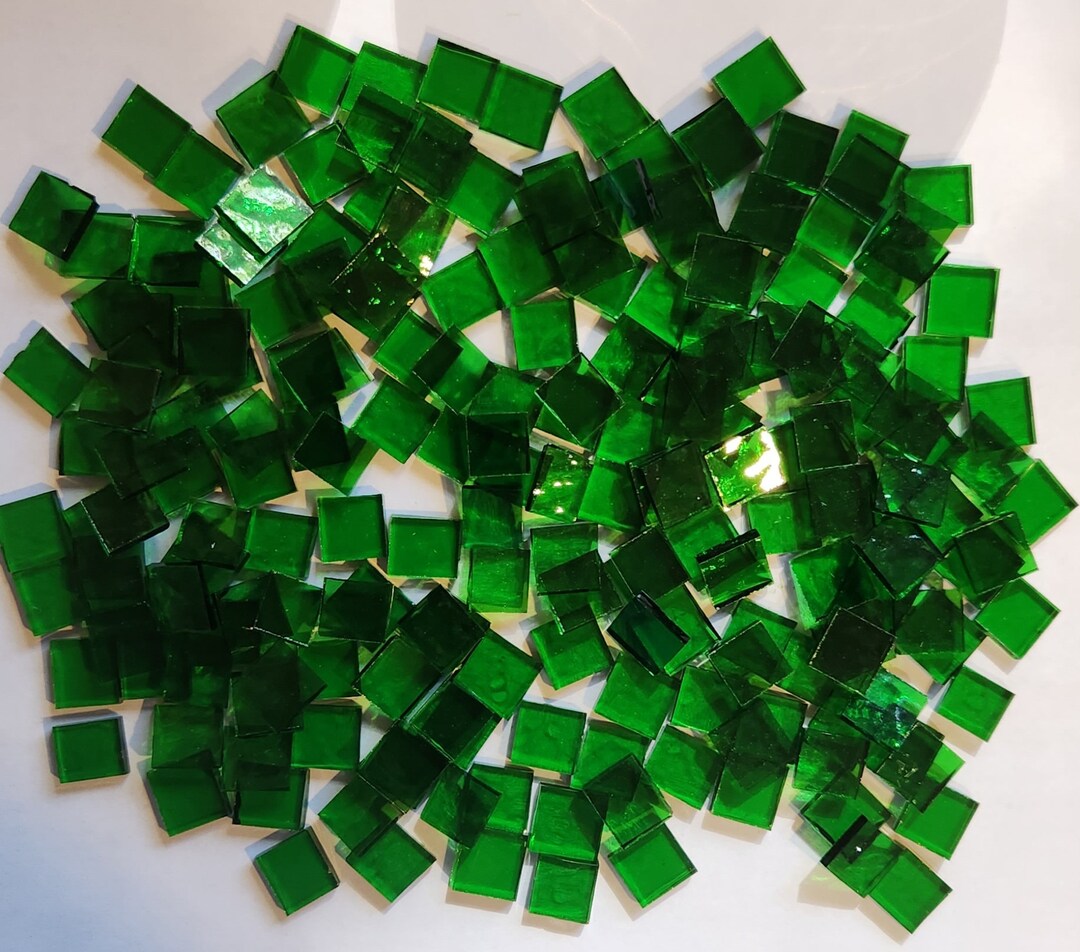 EMERALD GREEN Hand Cut Tile HALF Pound 1/2"x1/2" (B41-A-2) - Etsy
