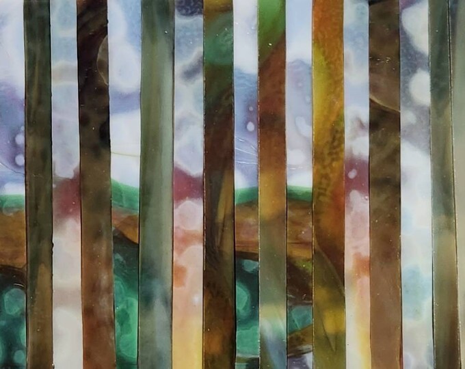 PAINTED DESERT (b19-pd) Strips of Glass ONE Pound for Stained Glass ...