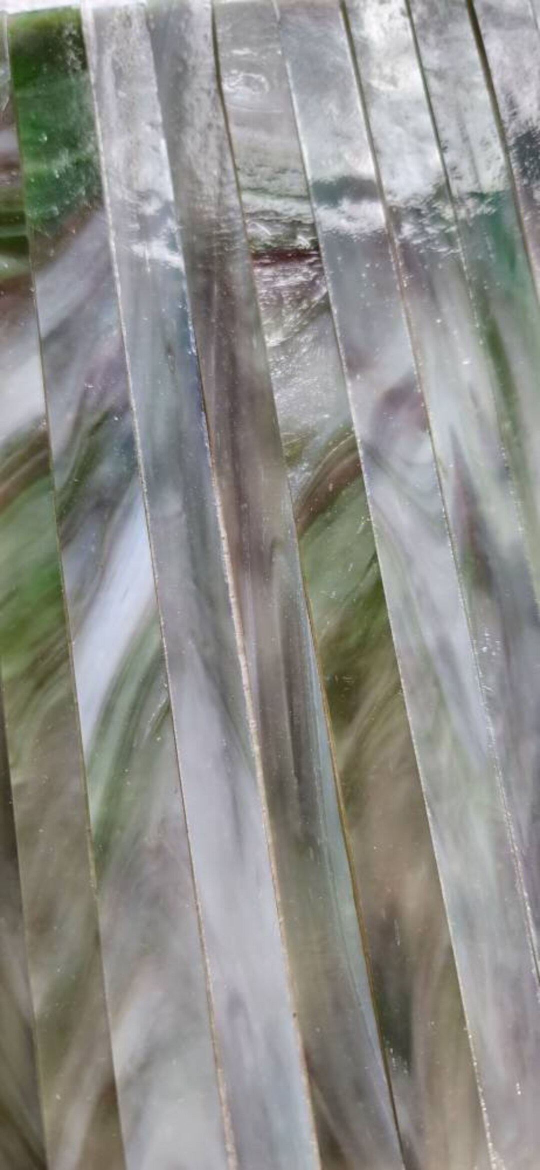 GREEN PINK White b15-gpw ONE Pound Glass Strips for Stained Glass ...