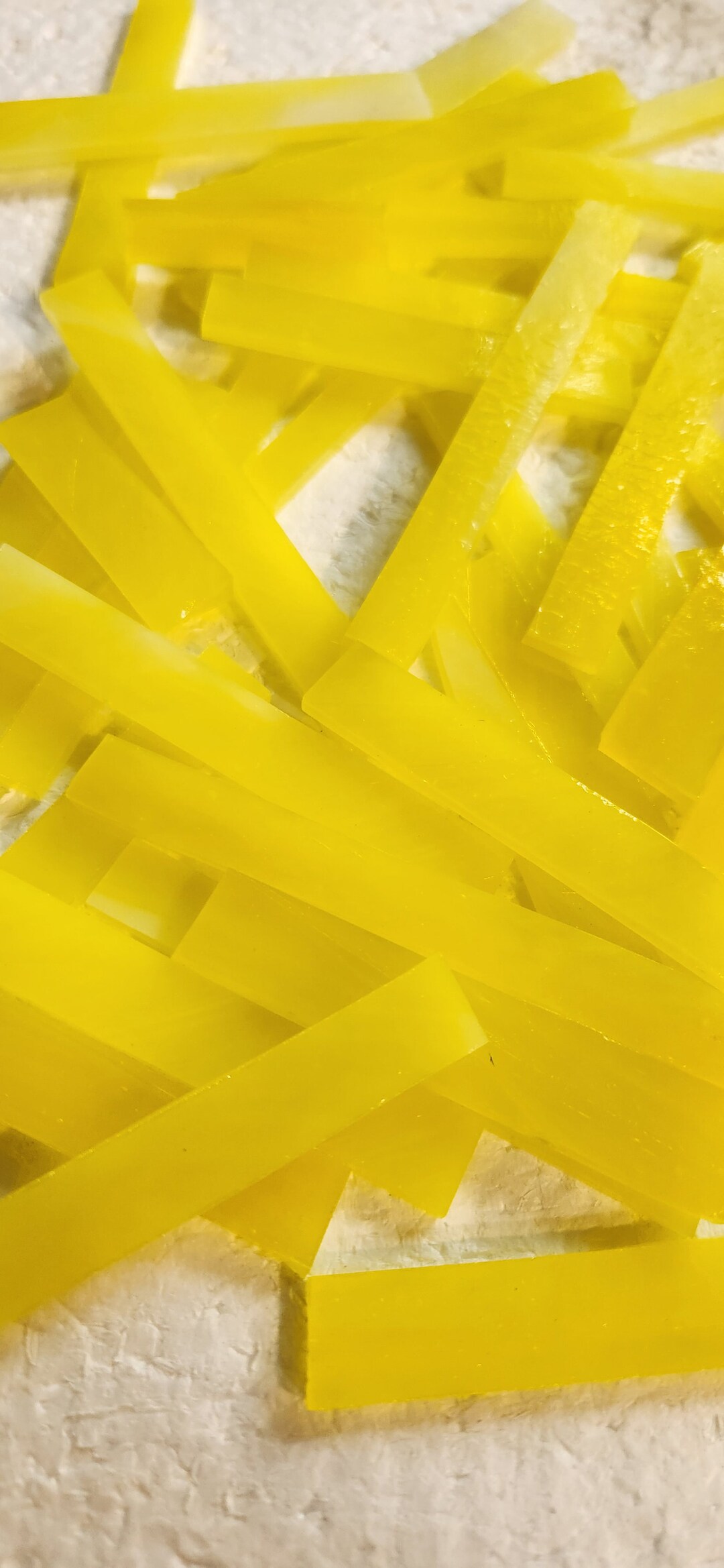 YELLOW BORDER Short Strips of Glass (b21-yss) ONE Pound for Stained ...