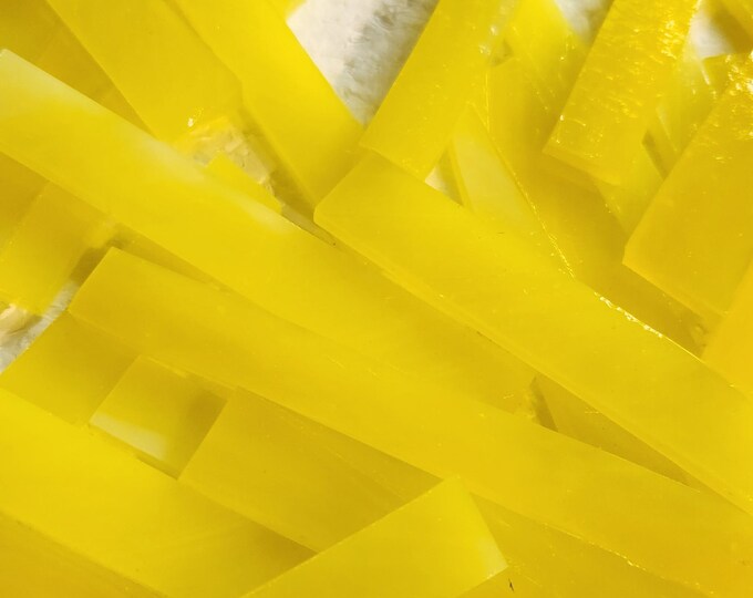 YELLOW BORDER Short Strips of Glass (b21-yss) ONE Pound for Stained ...