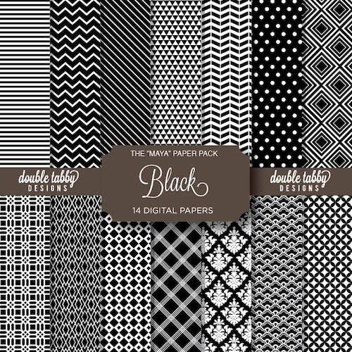 Black and White Digital Paper Background Scrapbook Papers - Etsy