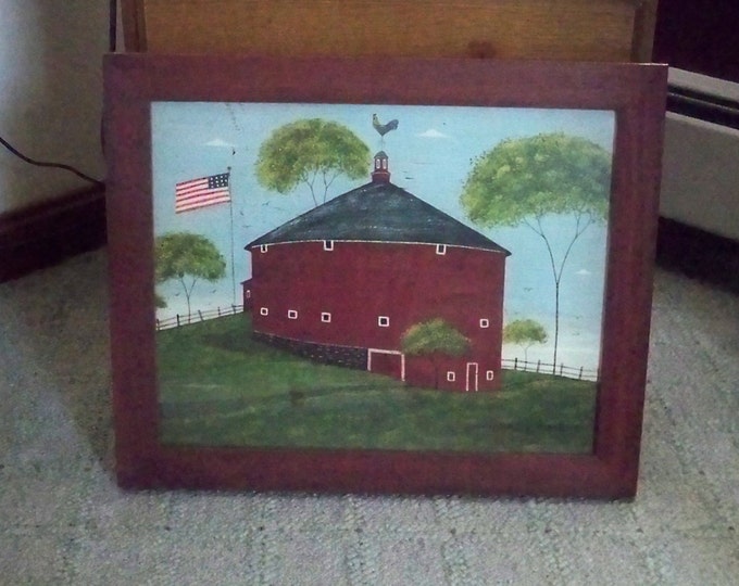 Round Barn Print by Warren Kimble - Etsy