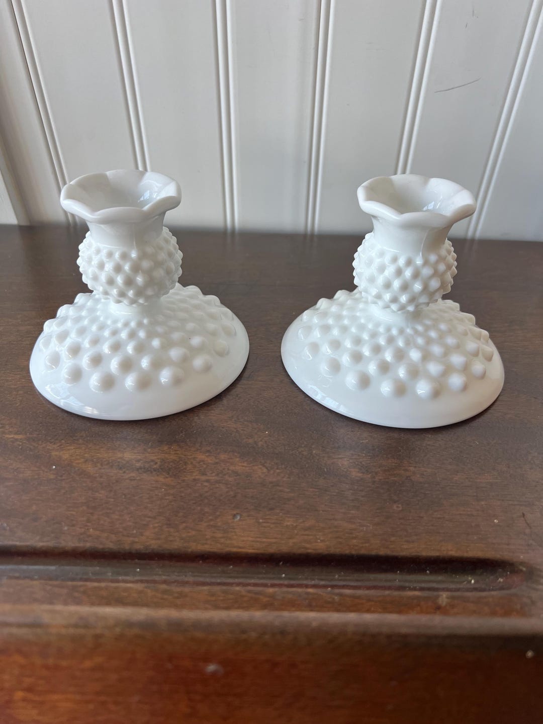 Pair of Fenton Hobnail Candlesticks - Etsy