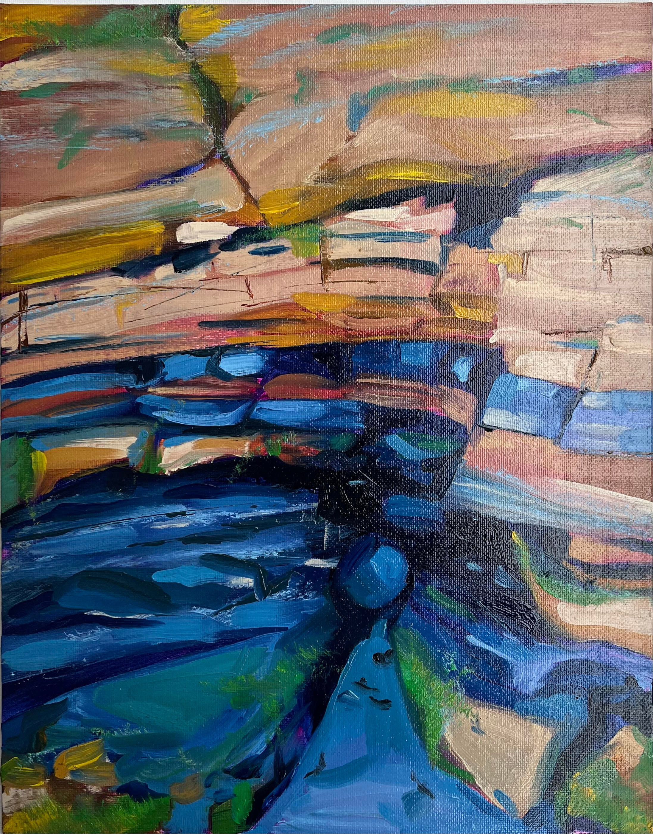 Pictured Rocks | Landscape | Oil Painting on Canvas Board - Etsy