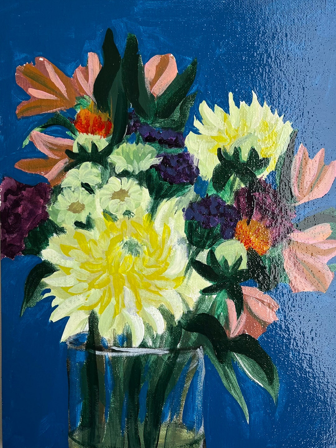 Floral Still Life | Acrylic Painting on Canvas - Etsy