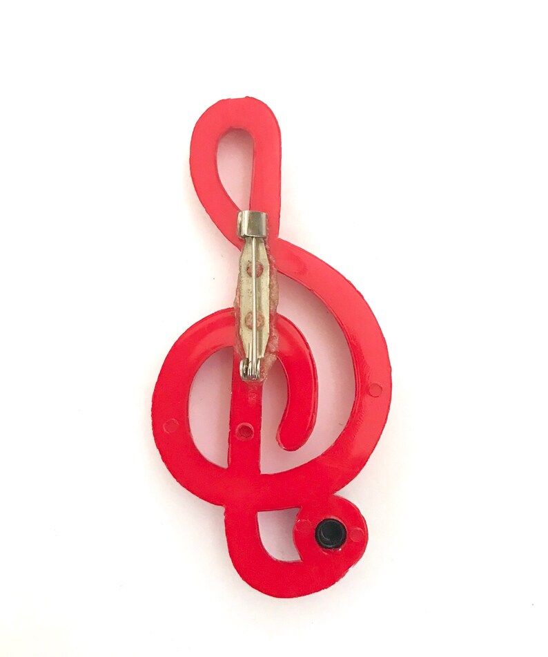 Large Red Acrylic Musical Clef Brooch Treble Clef or G Clef - Etsy