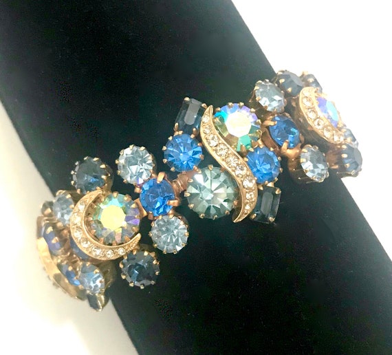 Shades of Blue Rhinestone Bracelet Variety of Hues and Shapes - Etsy