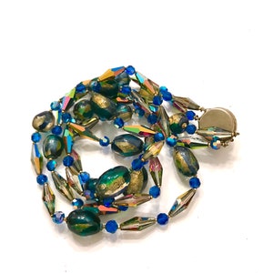 Double Strand Vitrail Watermelon Crystal Necklace Large Mottled Green ...