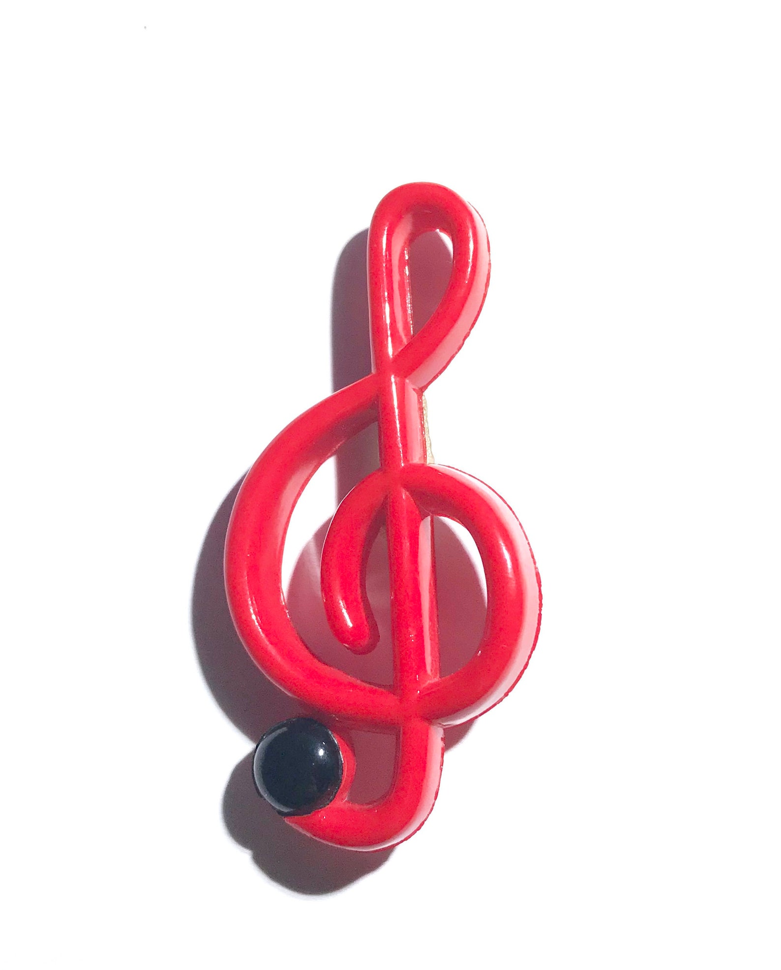 Large Red Acrylic Musical Clef Brooch Treble Clef or G Clef - Etsy