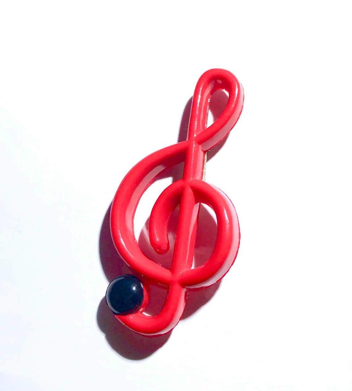 Large Red Acrylic Musical Clef Brooch Treble Clef or G Clef - Etsy