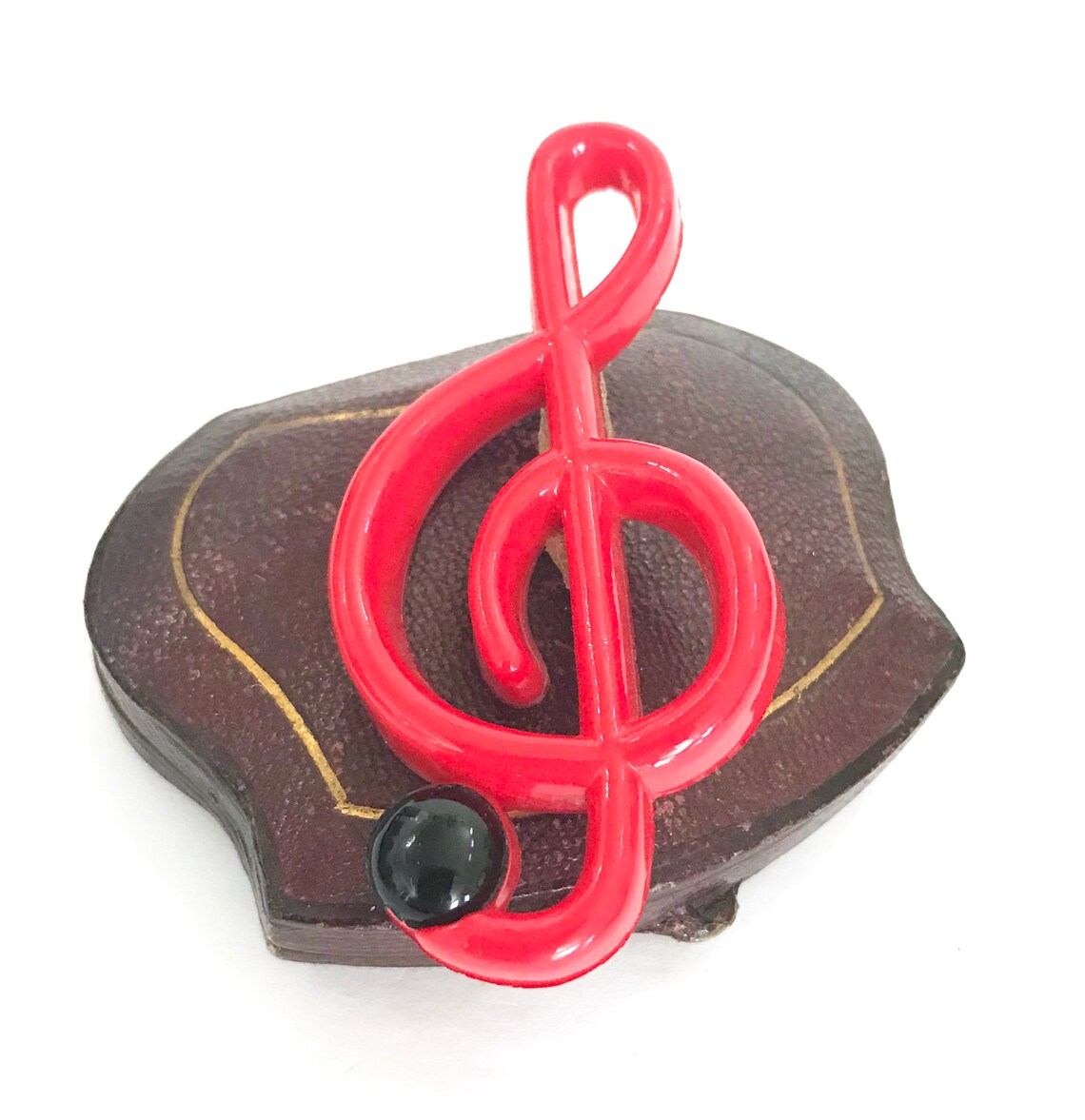 Large Red Acrylic Musical Clef Brooch Treble Clef or G Clef - Etsy