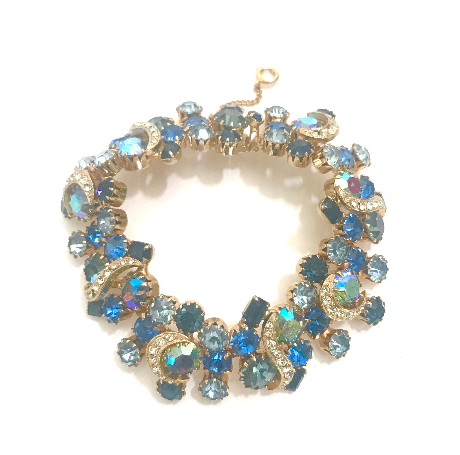 Shades of Blue Rhinestone Bracelet Variety of Hues and Shapes - Etsy