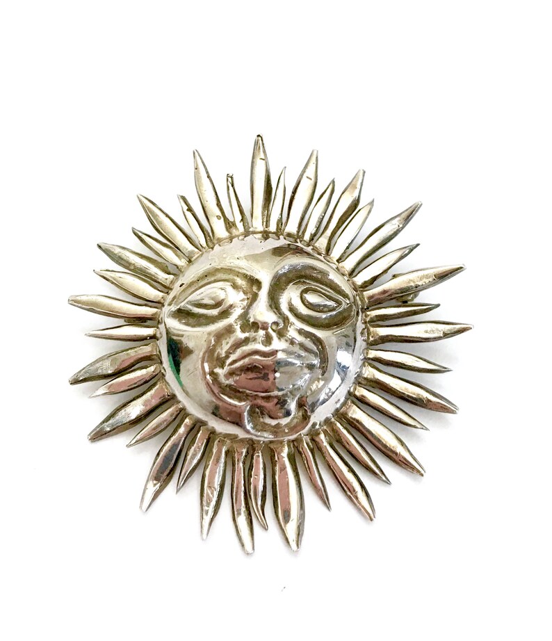 Sterling Silver Sun Brooch/pendant Pineda's in a Crown - Etsy