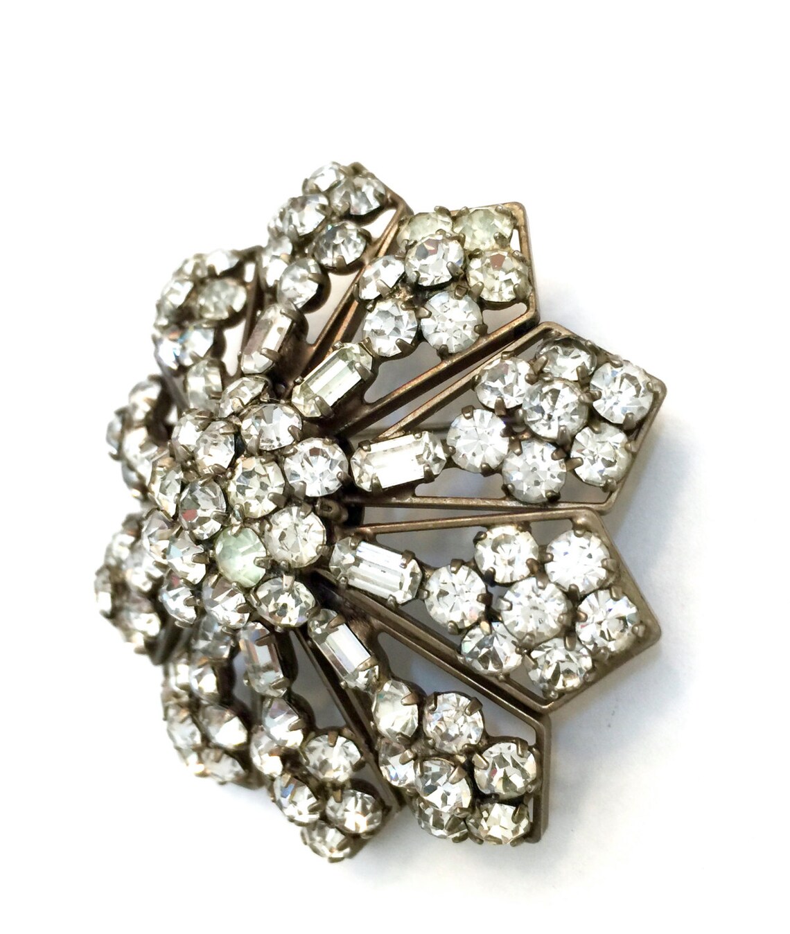 Weiss Rhinestone Brooch Brilliant Round & Baguette Ice | Etsy