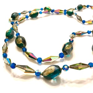 Double Strand Vitrail Watermelon Crystal Necklace Large Mottled Green ...
