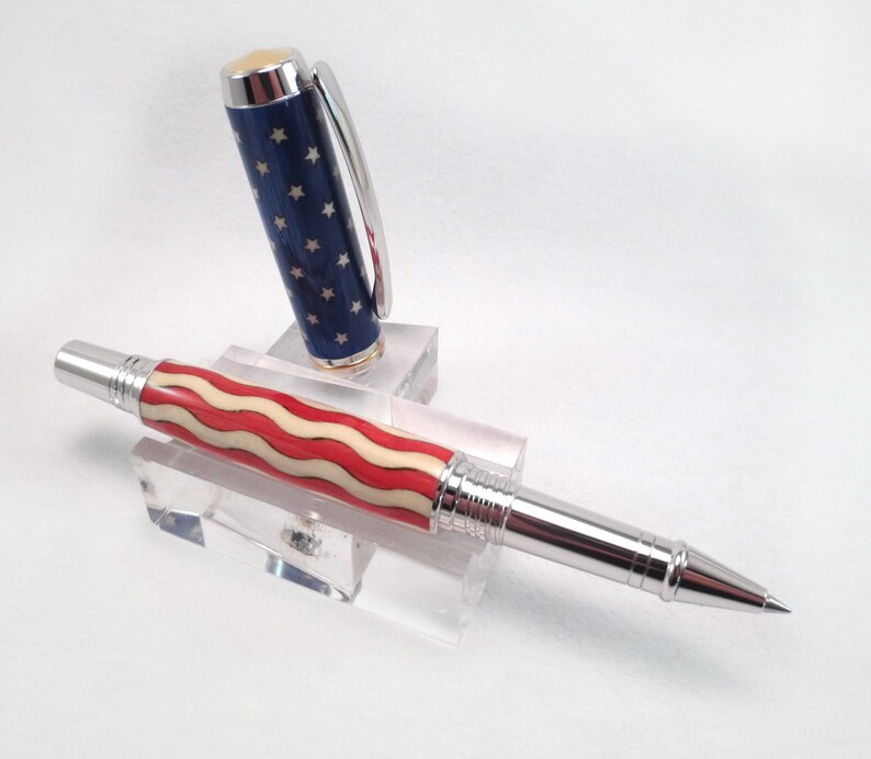 Handmade American Flag Rollerball Pen – Patriotic Wood Turned Pen ...