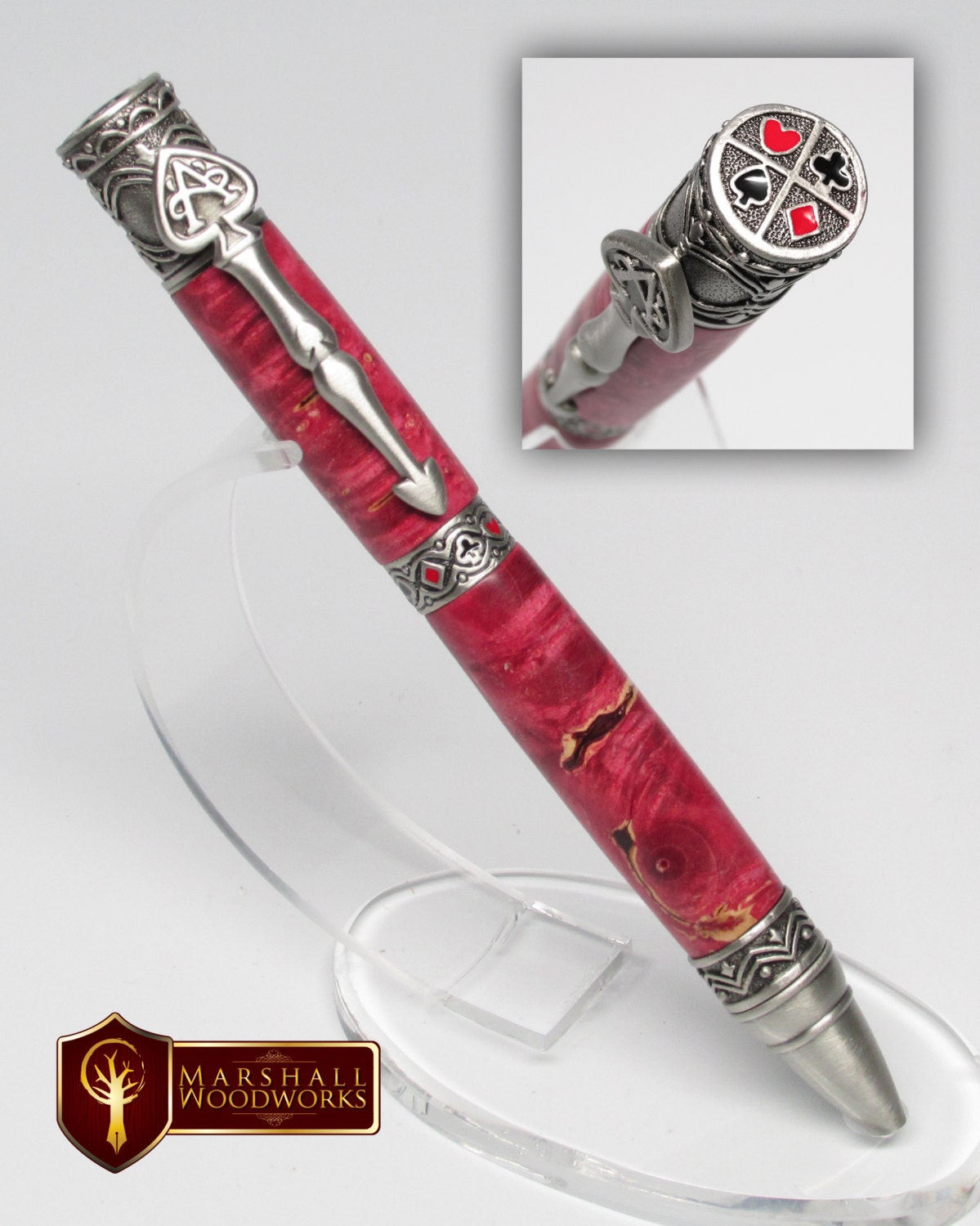 Card Player Poker Theme Wood Pen - Etsy