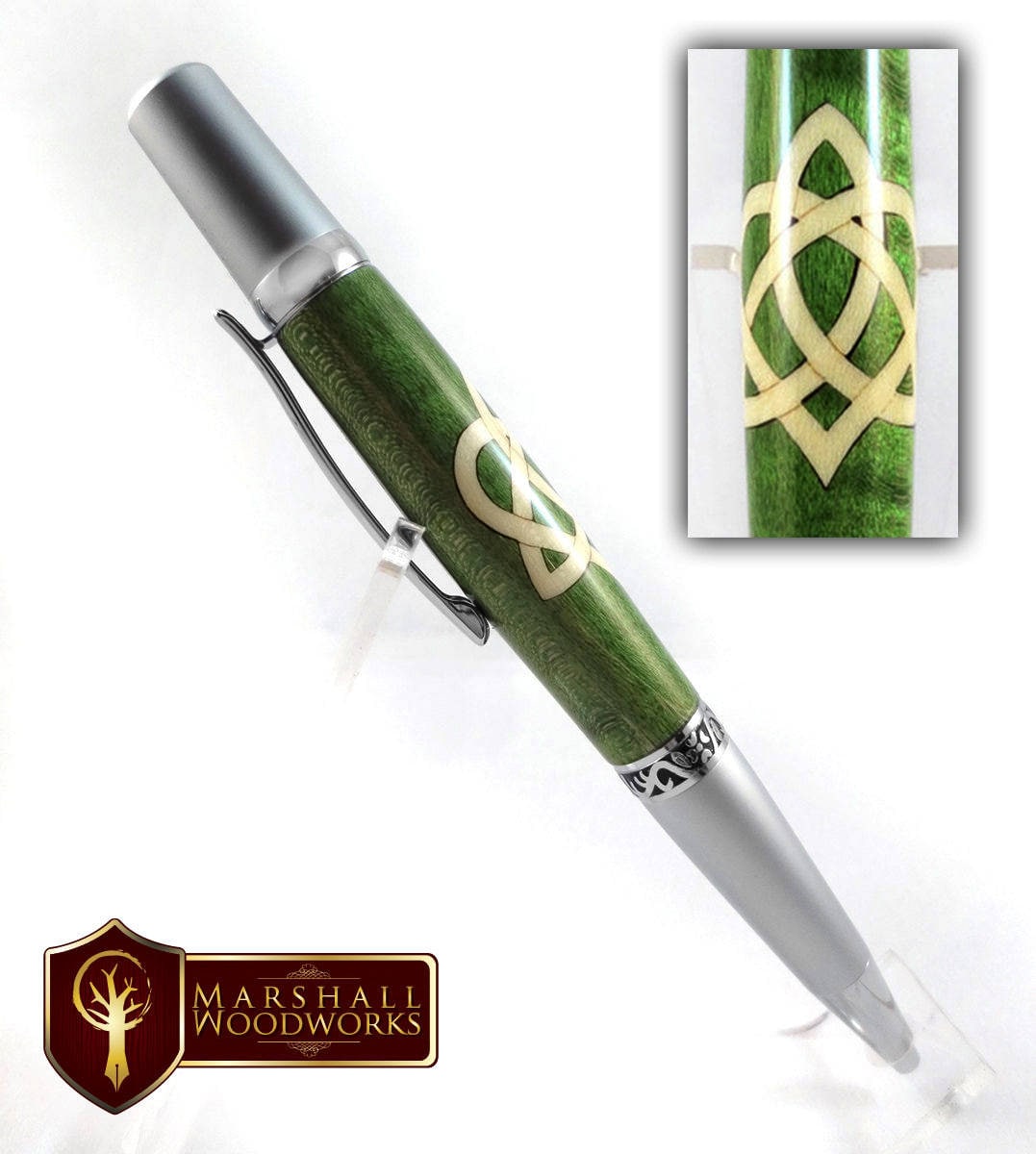 Celtic Knot Inlay Pen – Handmade Wooden Irish Gift - Etsy