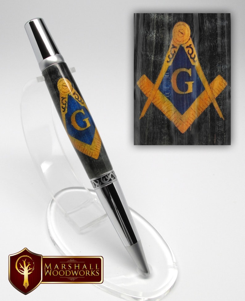 Masonic Emblem Wood Pen | Etsy