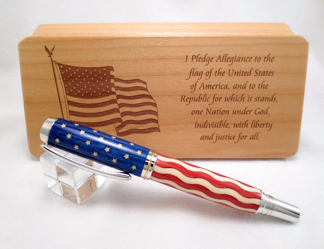 Handmade American Flag Rollerball Pen – Patriotic Wood Turned Pen ...