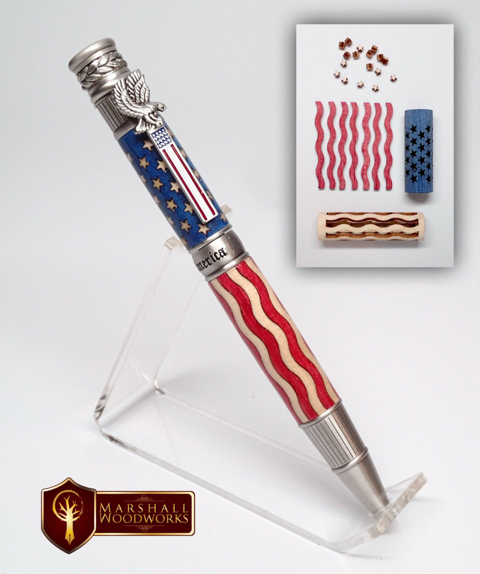 Stars and Stripes Pen With Inlay - Etsy