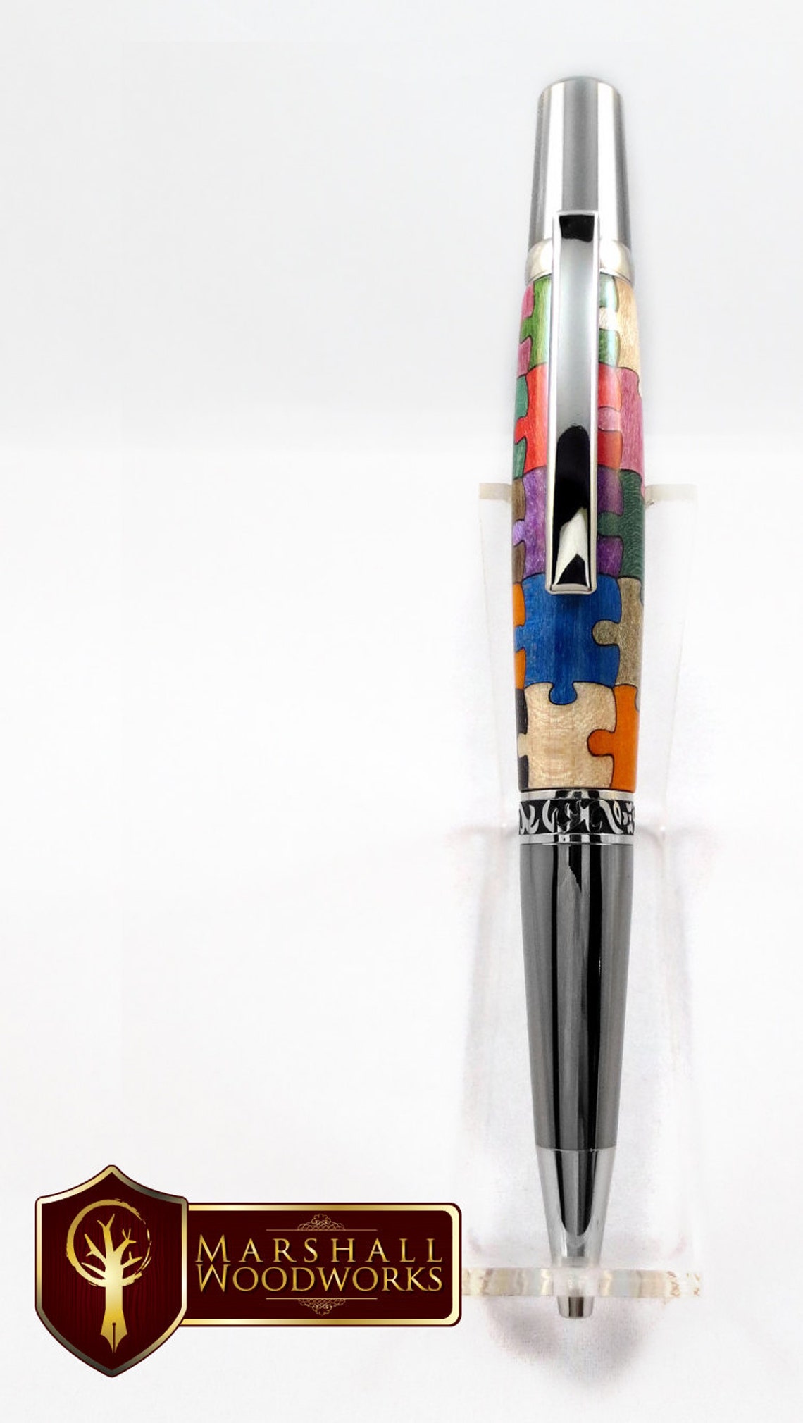 Handmade Jigsaw Puzzle Wood Pen - Etsy