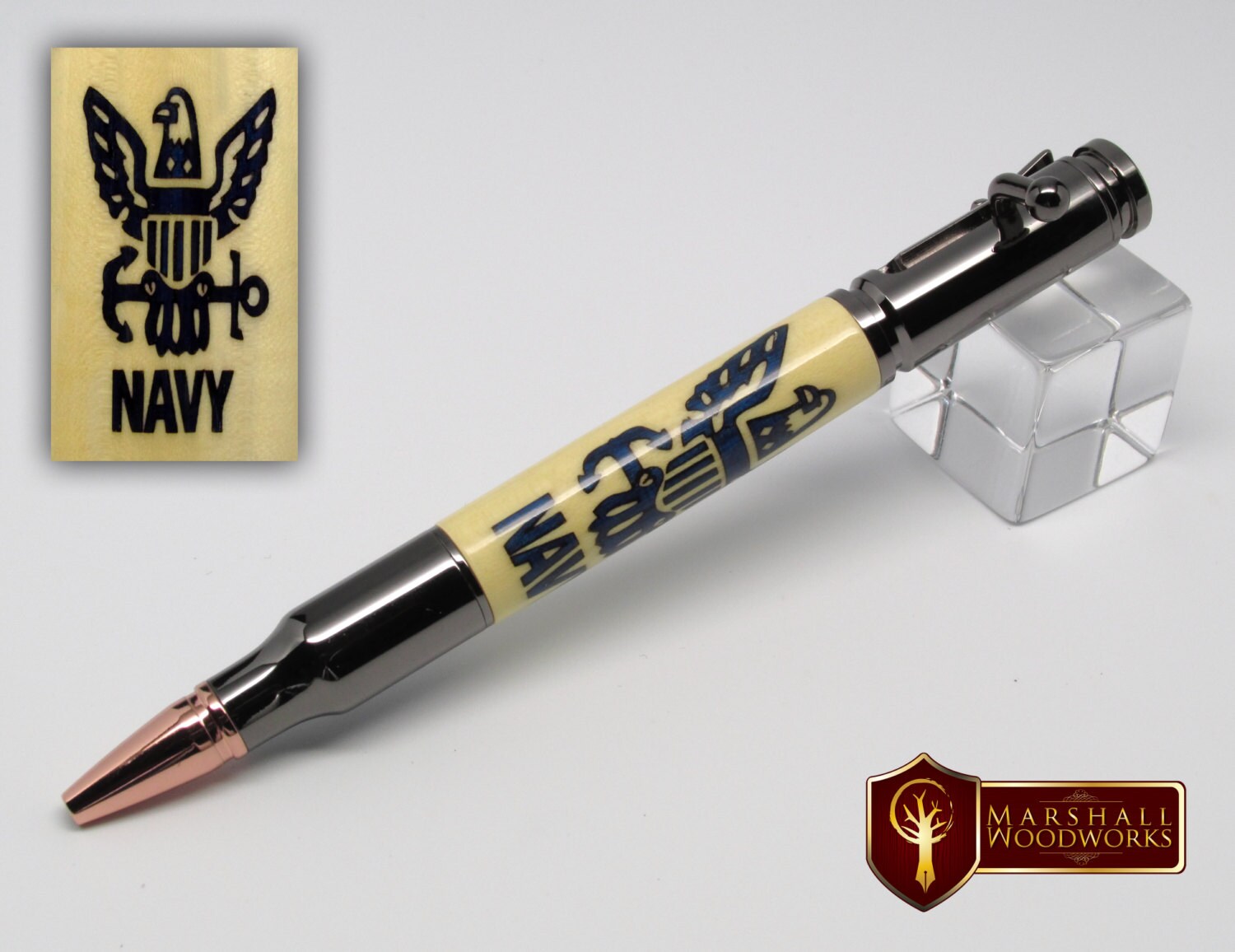 Wood Pen Navy Symbol Bullet Pen Military Pen Gift for | Etsy