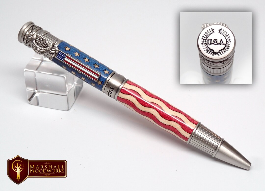 Stars and Stripes Pen With Inlay - Etsy