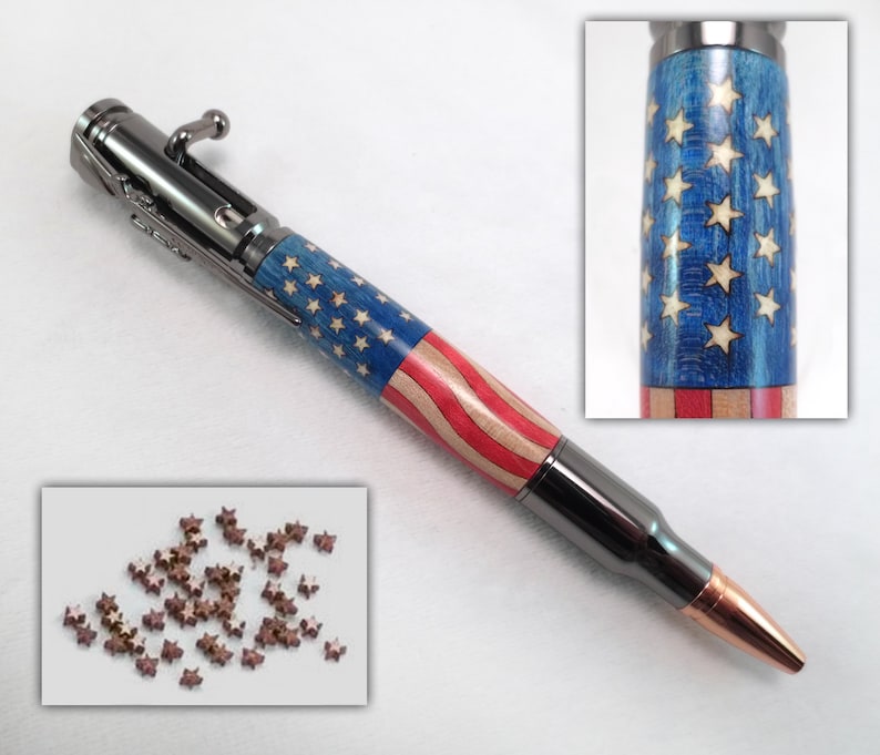 Wood Pen Bullet Pen Hand Made Pen USA Flag Custom Pen - Etsy