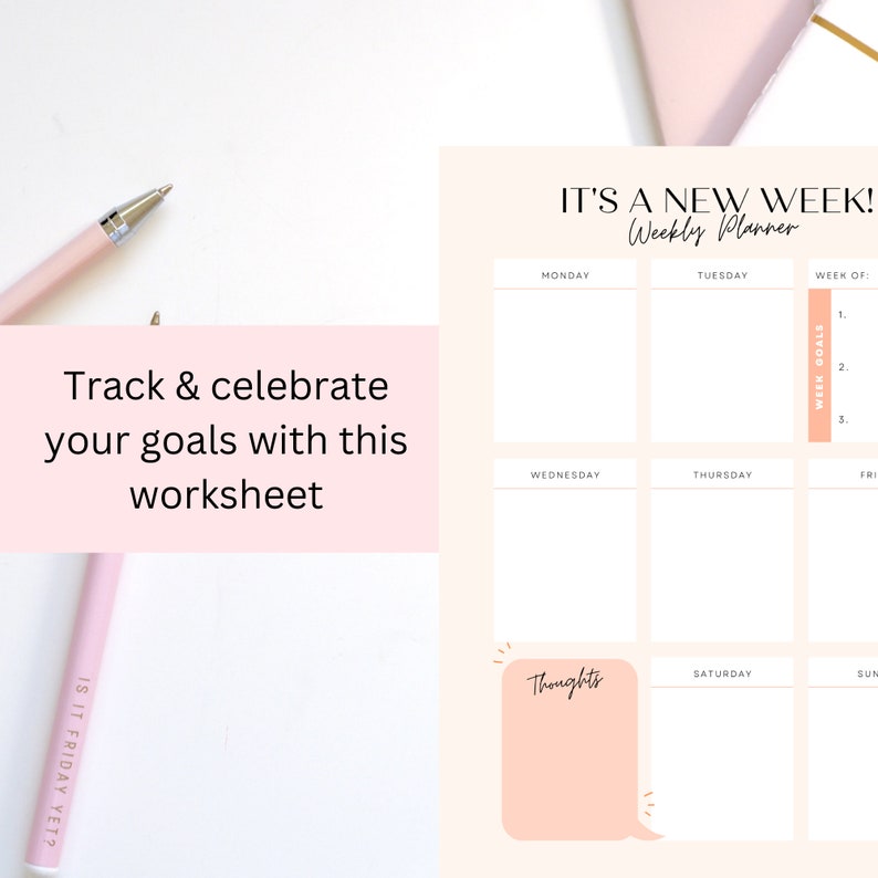 Modern Weekly Planner, Goal Planner, Productivity Planner, Printable ...