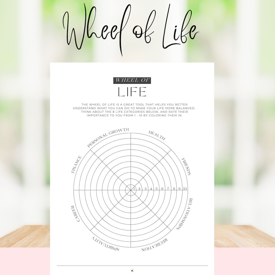 Wheel of Life Worksheet Template, Wheel of Life Printable Planner ...