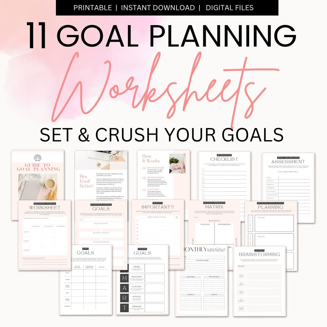 Goal Planning Workbook, PDF Digital Download, Printable Workbook, SMART ...