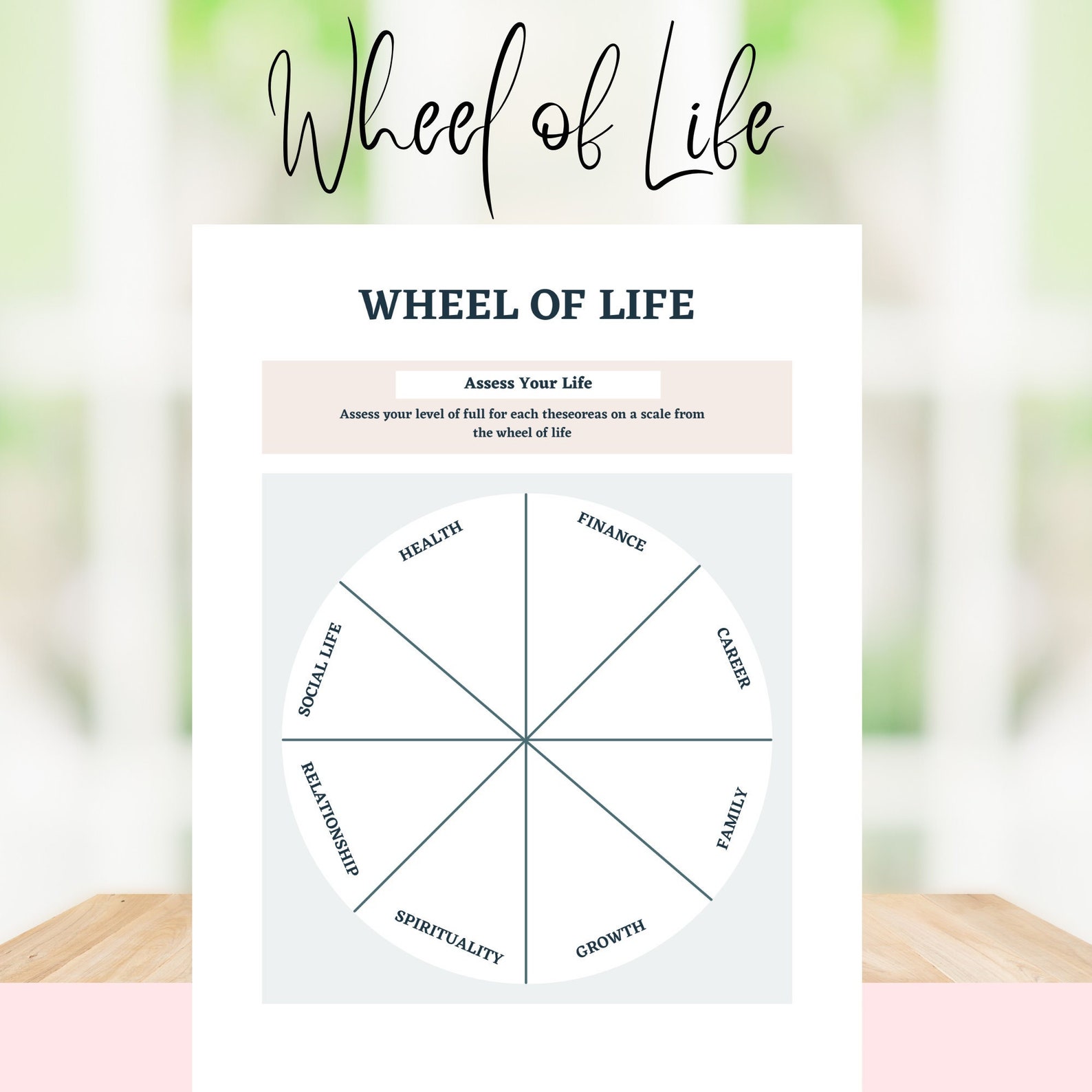 Wheel of Life Worksheet Template, Wheel of Life Printable Planner ...