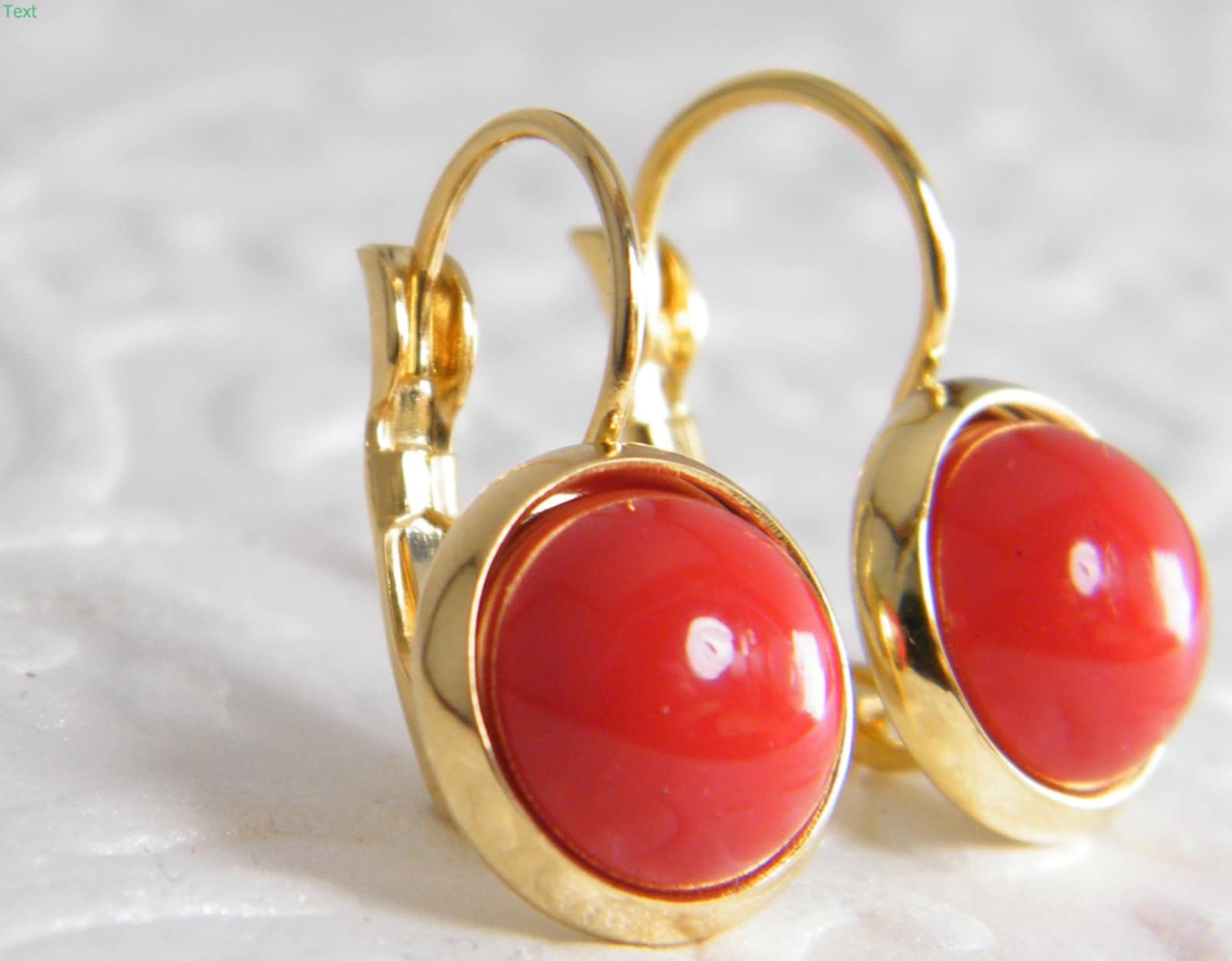 Red Coral Gold Earrings - Etsy Australia