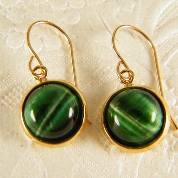 Gold Tiger Eye Post Earrings - Etsy