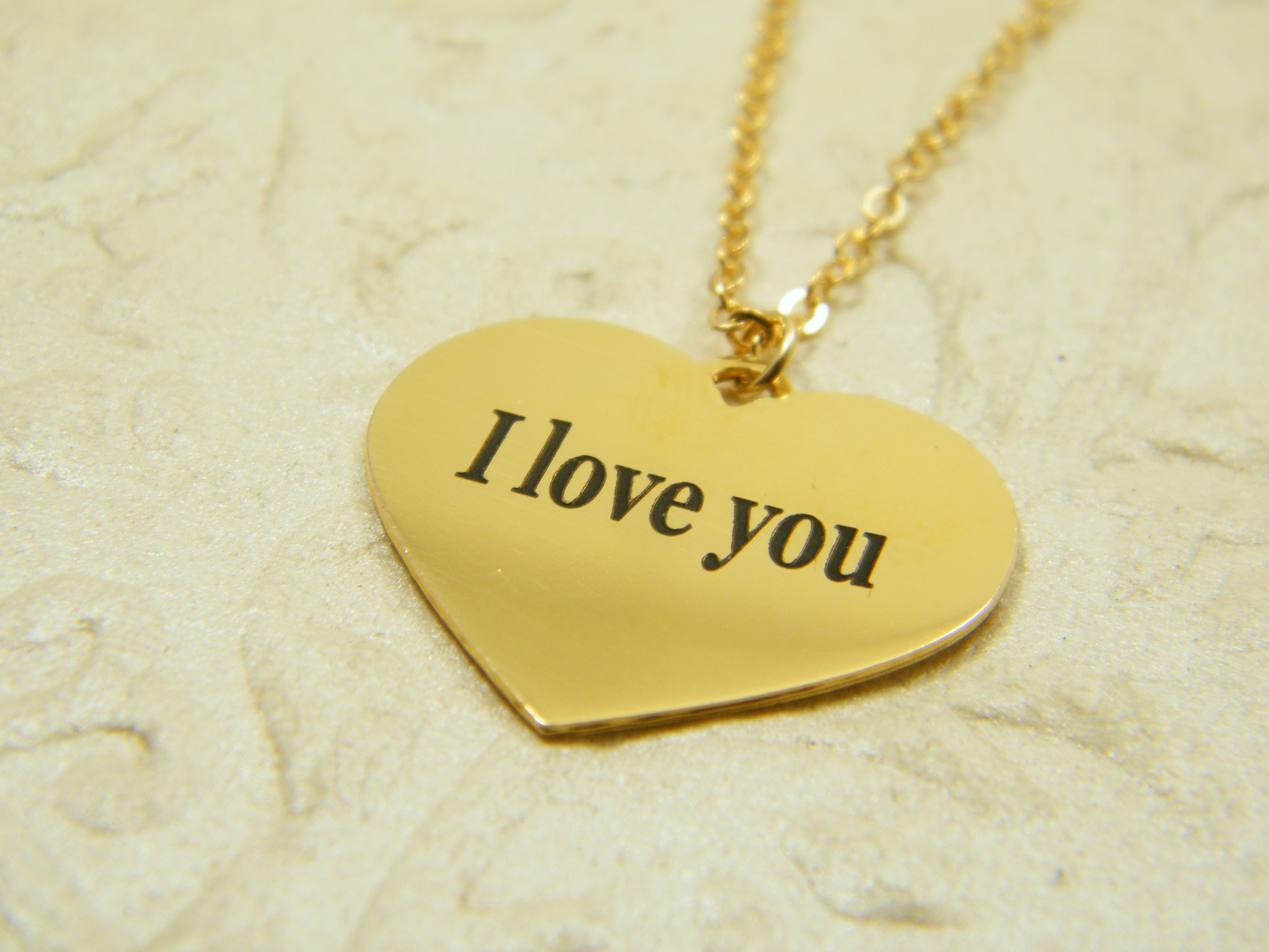 Personal heart love gold necklace | Etsy