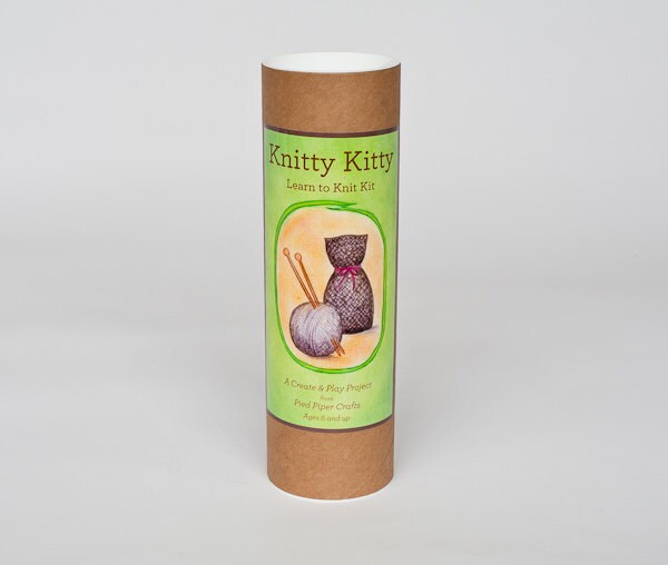 Knitty Kitty Learn to Knit Kit - Etsy