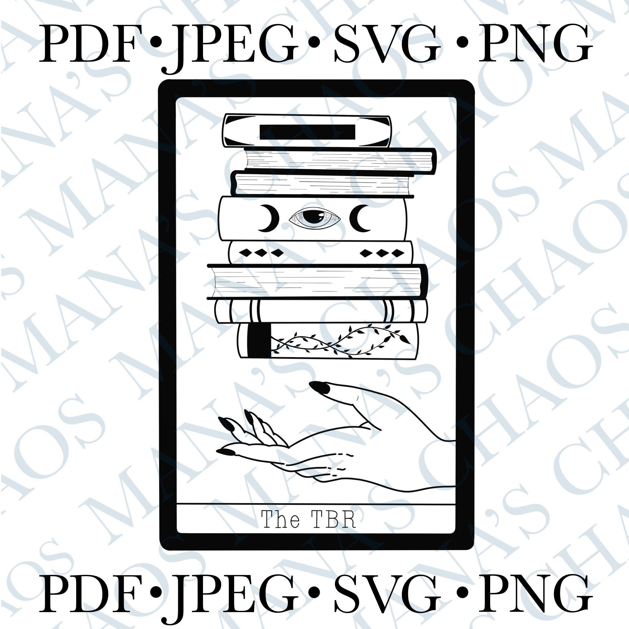 The TBR Tarot Card SVG, PNG, Digital Download for Cricut, Silhouette ...