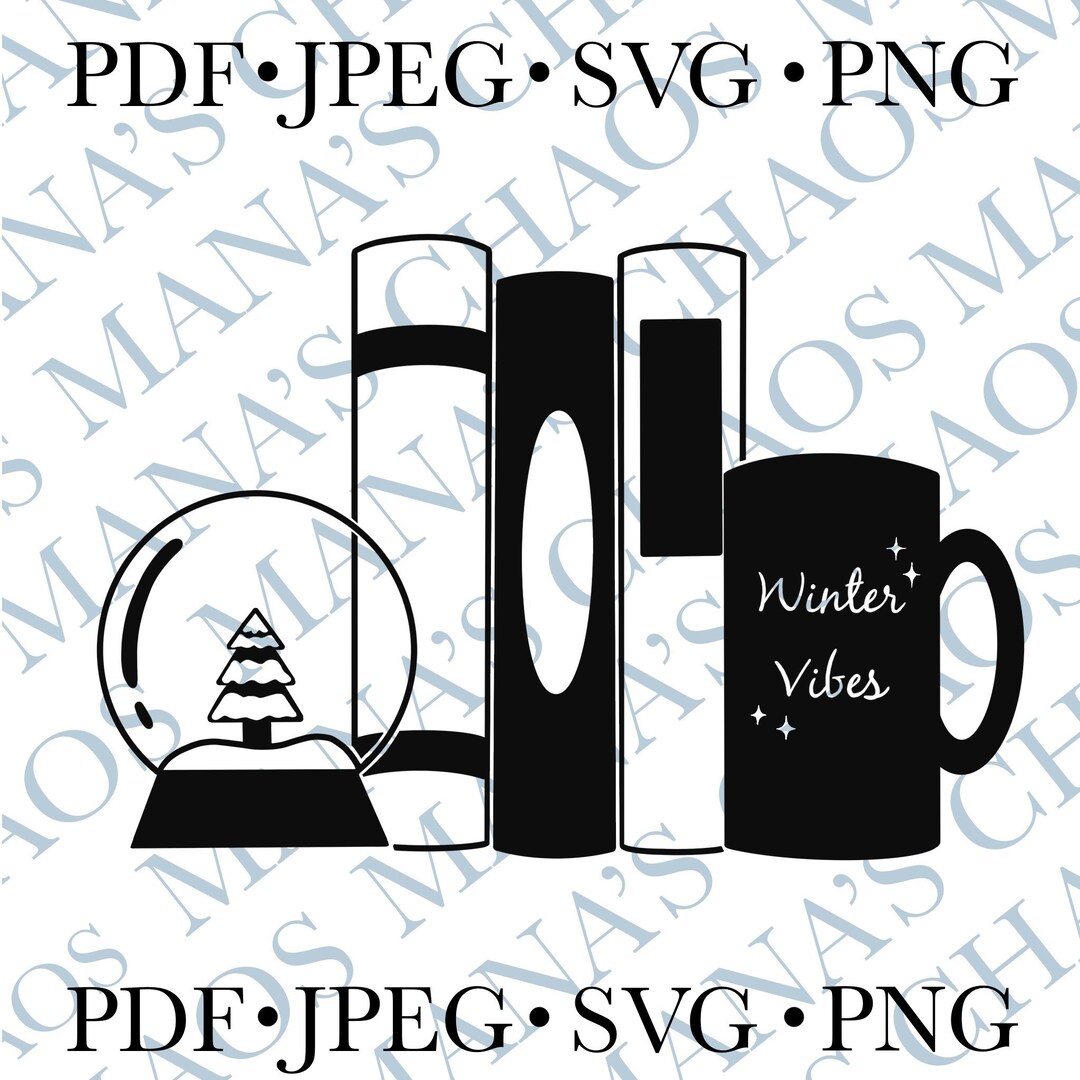 Christmas Bookstack Winter Vibes SVG Cutting File for Cricut /silhouette/ Vinyl Cutting Machines ...