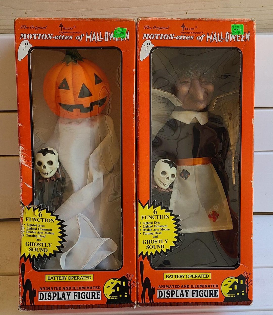 Vintage Lot of 2 Ghost 1990s Halloween Motionette Animated Figures ...